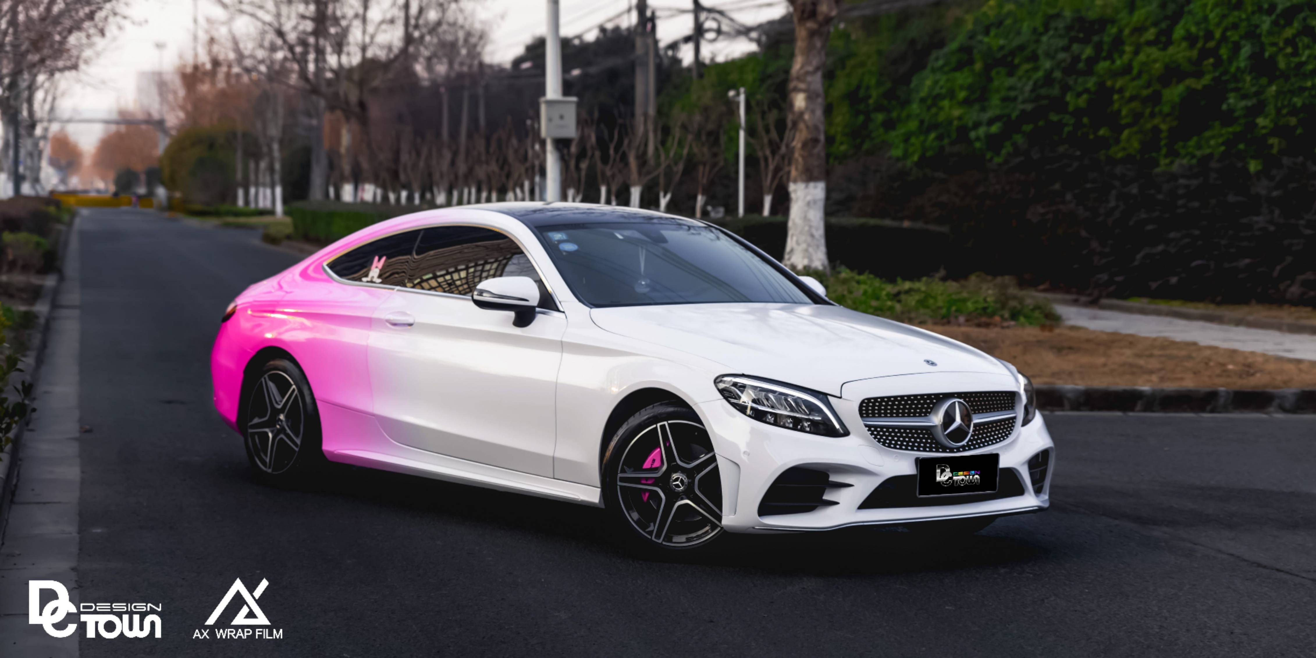 奔驰C260｜AX-渐变白变粉