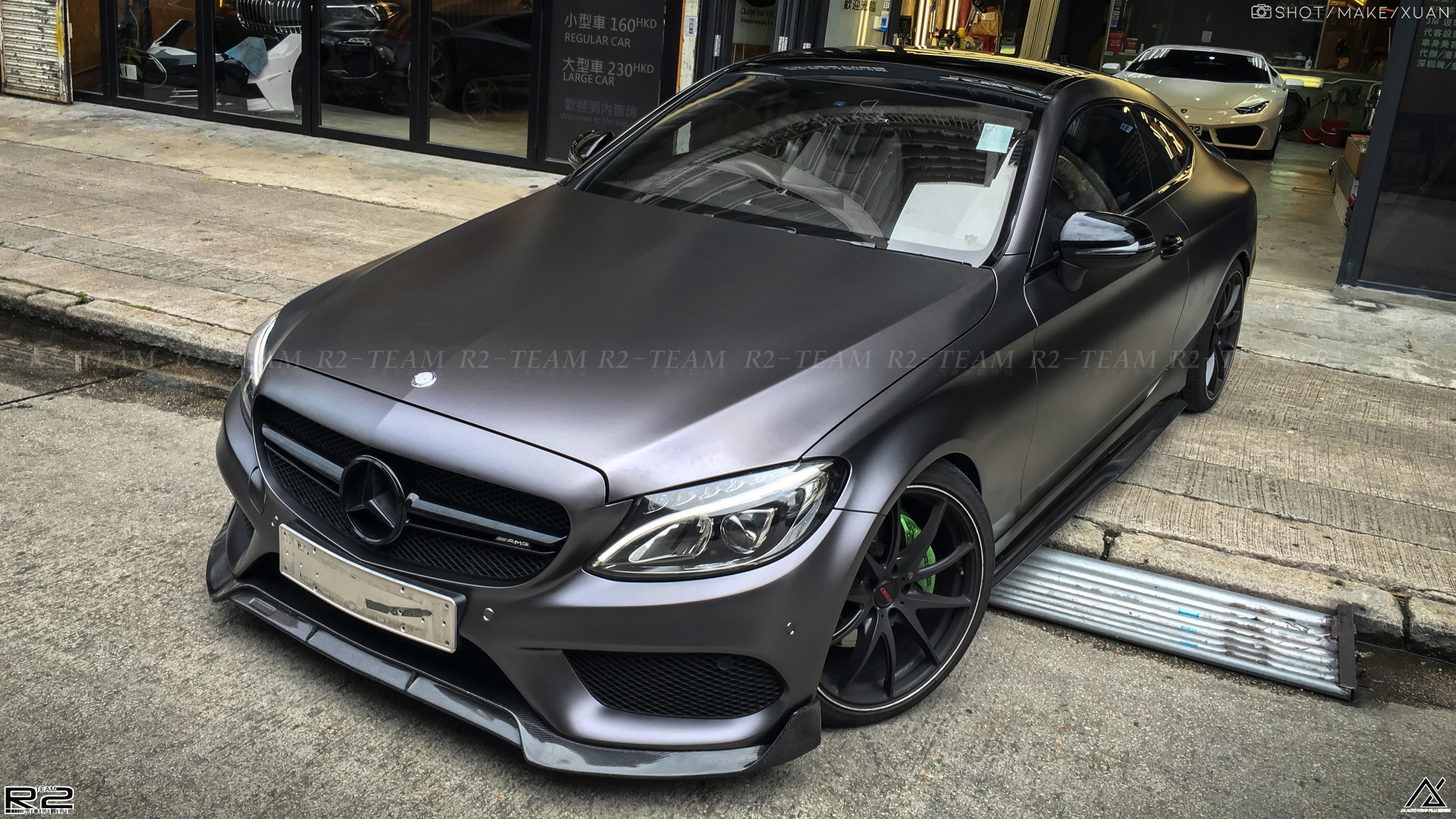 奔驰Benz AMG C63 AX wrap film AMG山灰