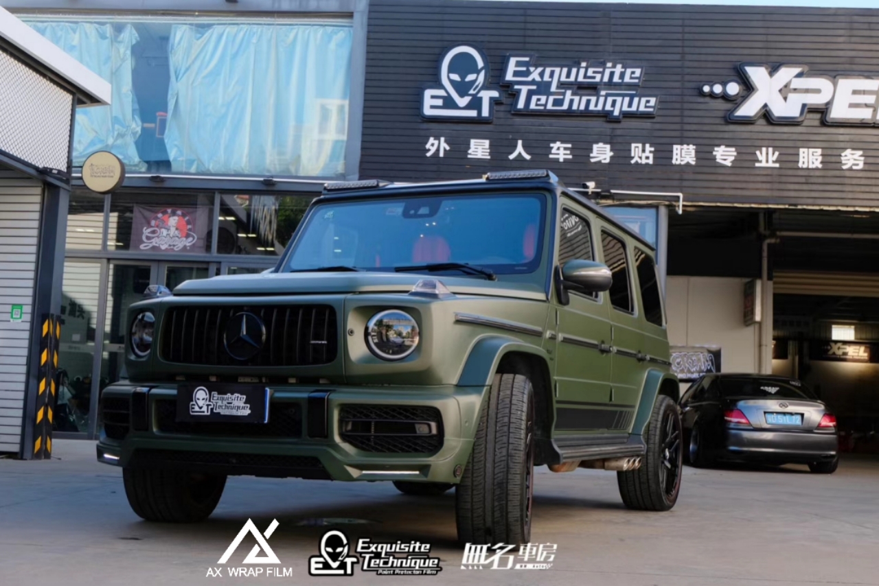 奔驰G500｜磨砂军绿